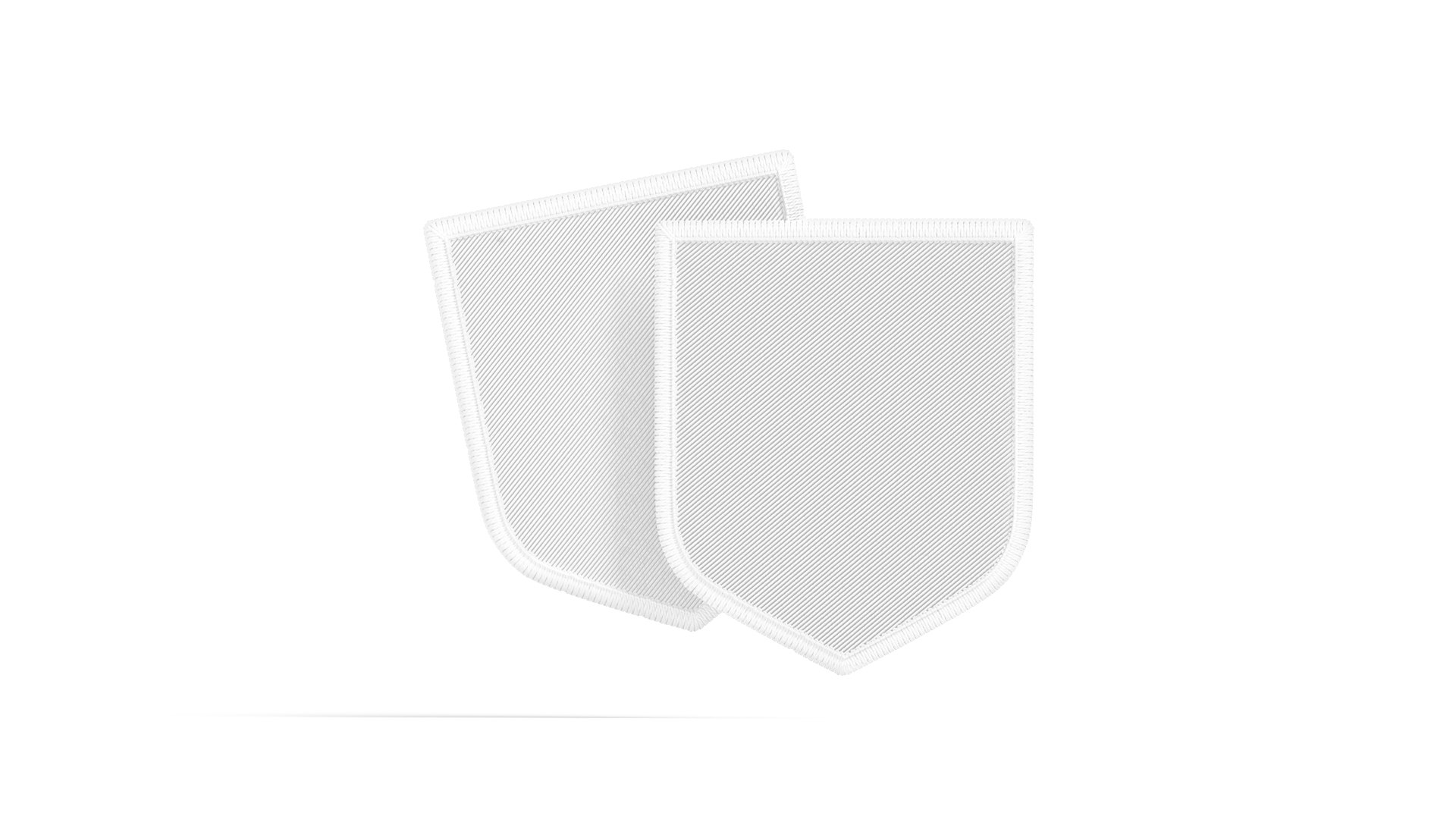 White Shield Embroidered Patch Stack - Lying Embroidery Emblem Pair 3D ...
