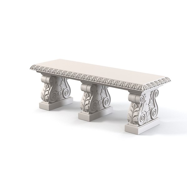 outdoor stone bench 3d model