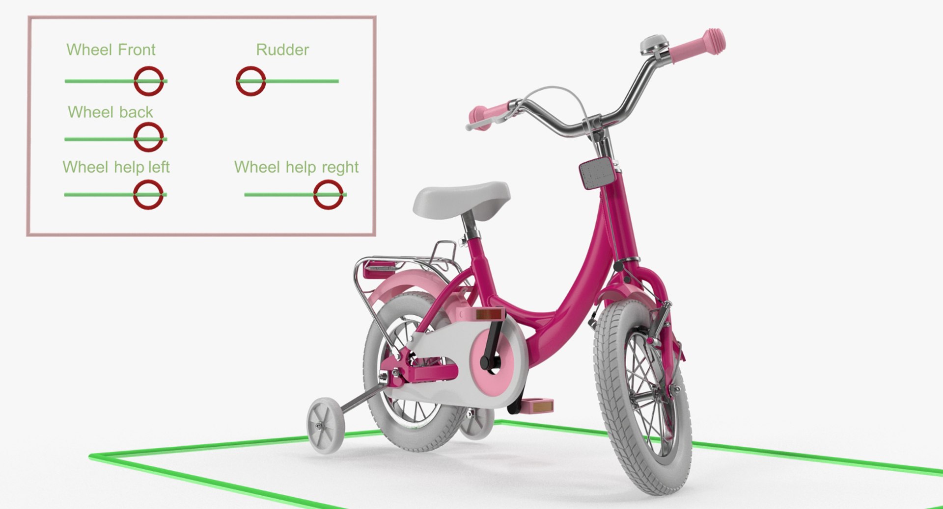 Girls Kids Bike Training Model - TurboSquid 1247280
