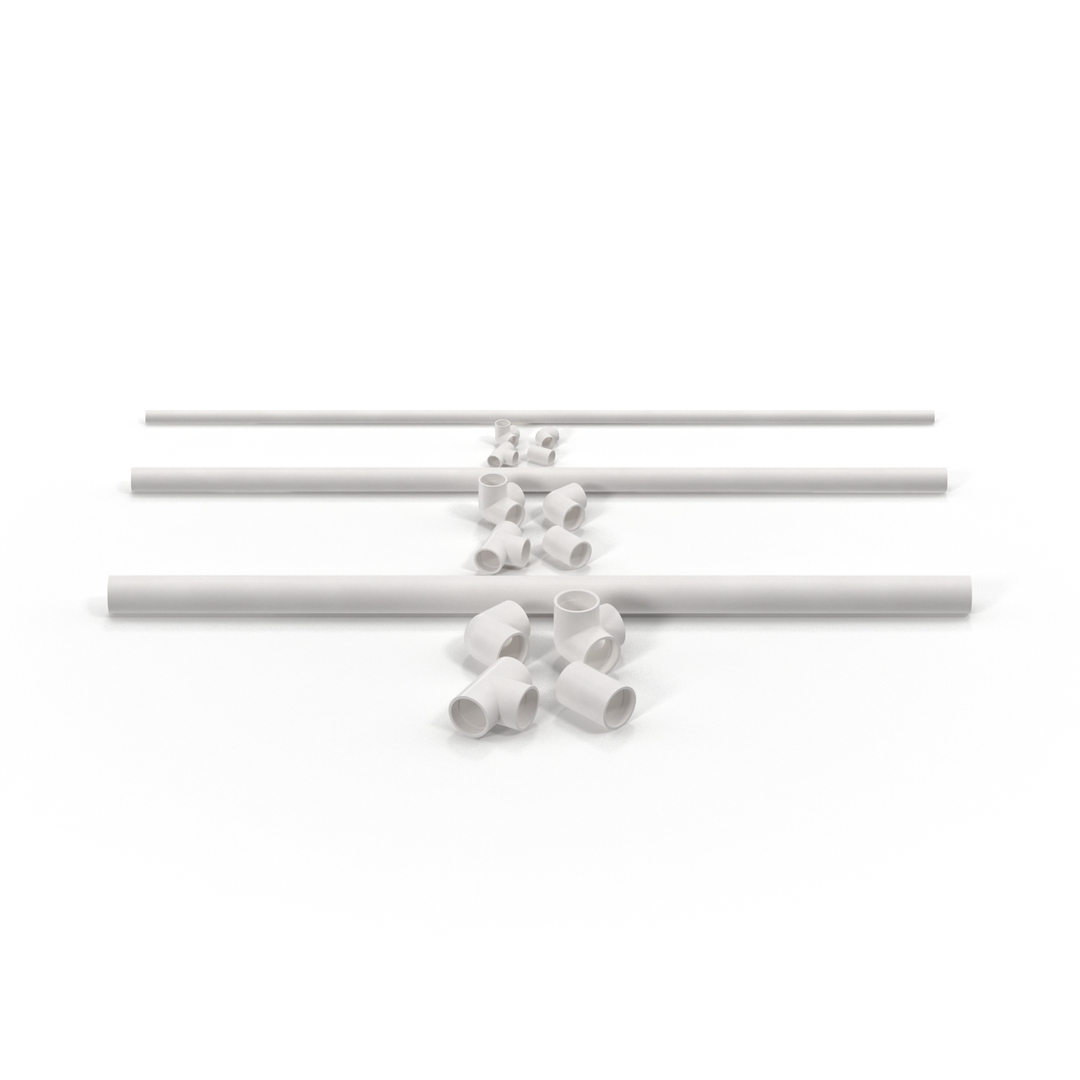 pvc pipes fittings set 3d c4d
