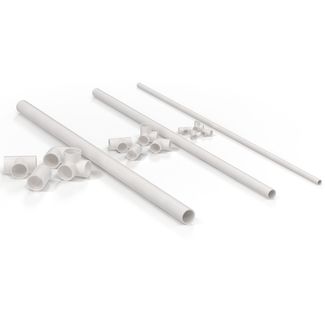 pvc pipes fittings set 3d c4d