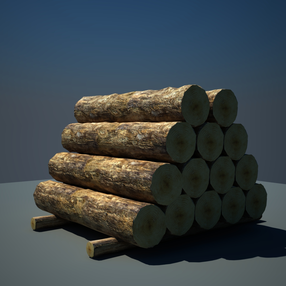 3d timber wood log
