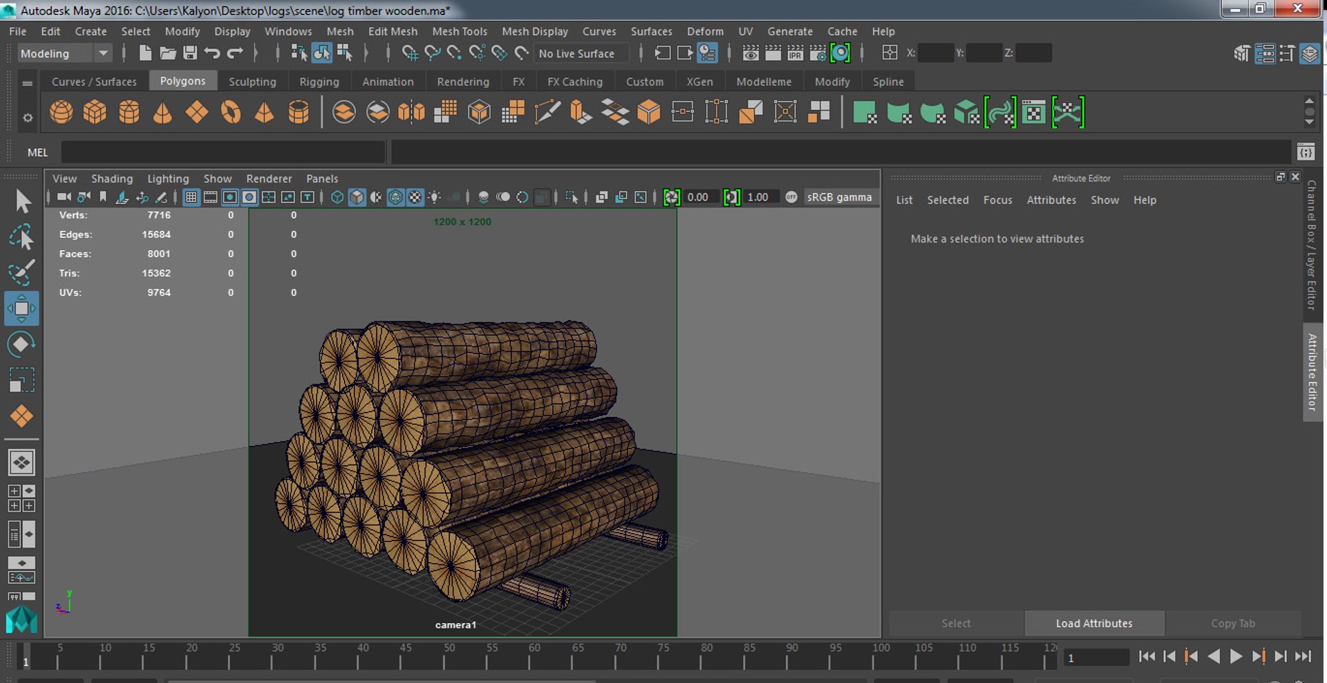 3d Timber Wood Log