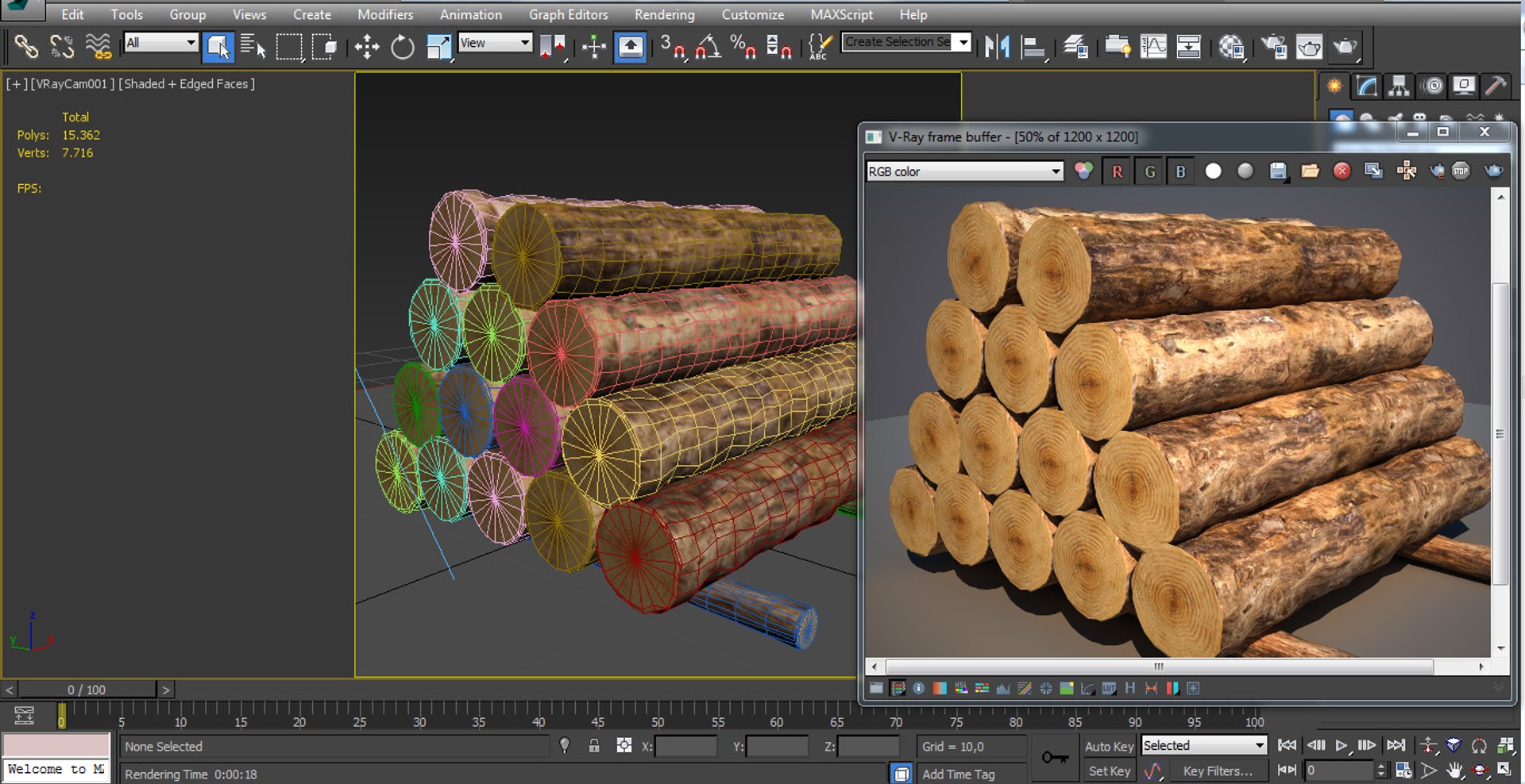 3d Timber Wood Log