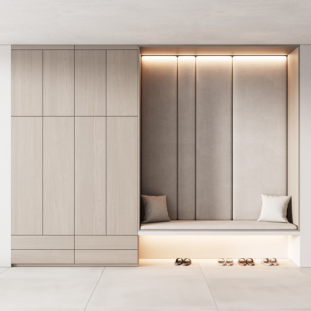 509 Hallway Zone 12 Minimal Modular Soft Wall Panels Hall Niche 3D ...