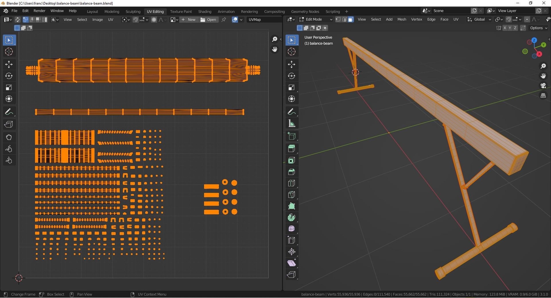 Balance Beam 3D - TurboSquid 1891663