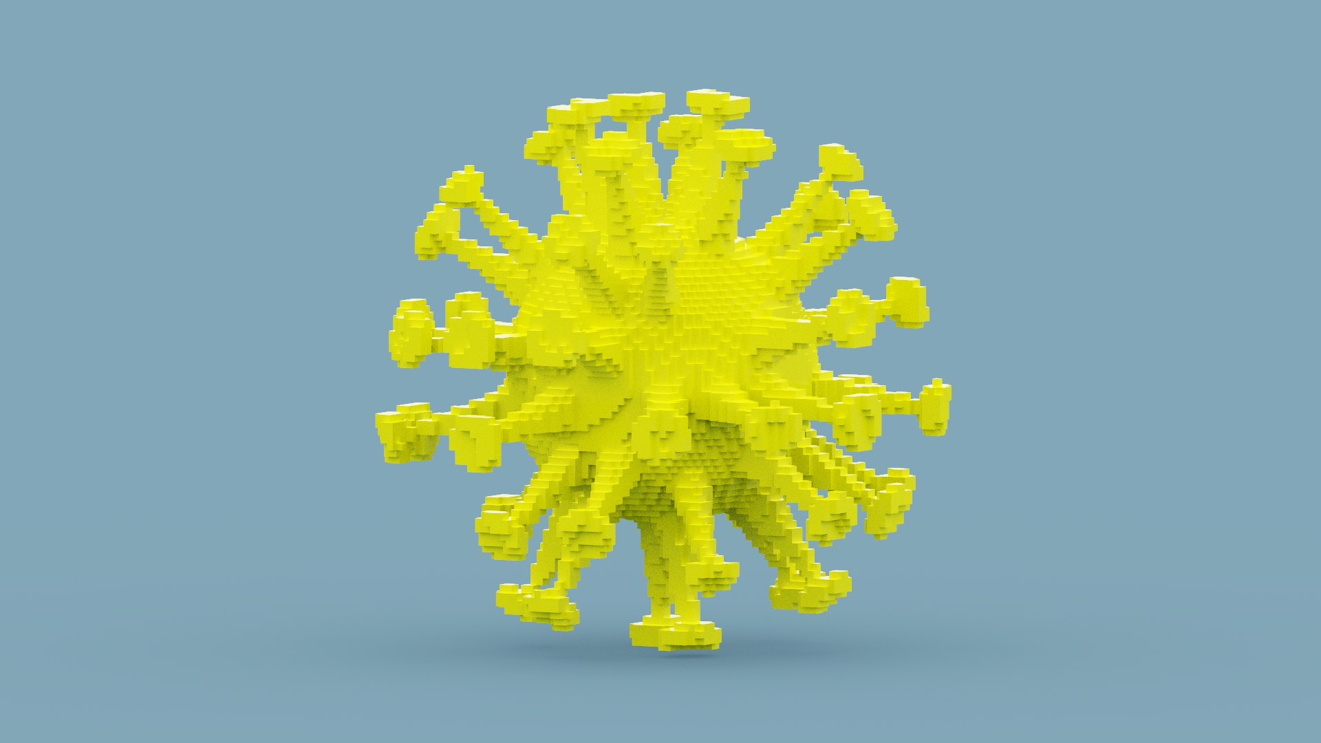 Voxel Yellow Virus 3D - TurboSquid 1974247
