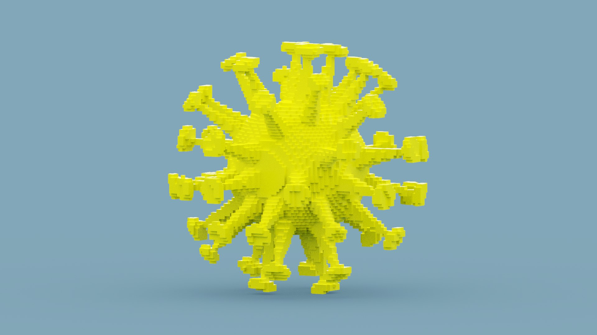 Voxel Yellow Virus 3D - TurboSquid 1974247