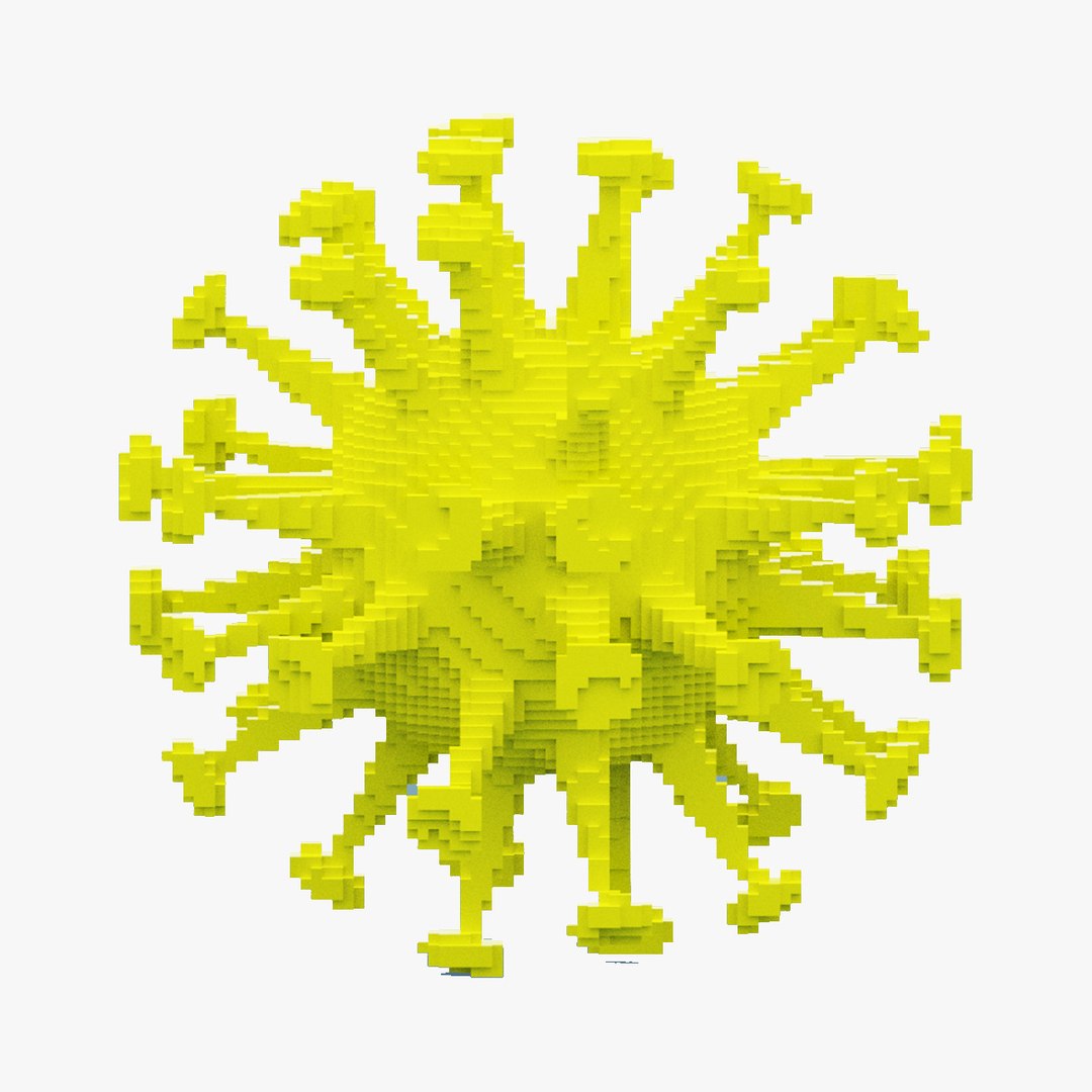 Voxel Yellow Virus 3D - TurboSquid 1974247