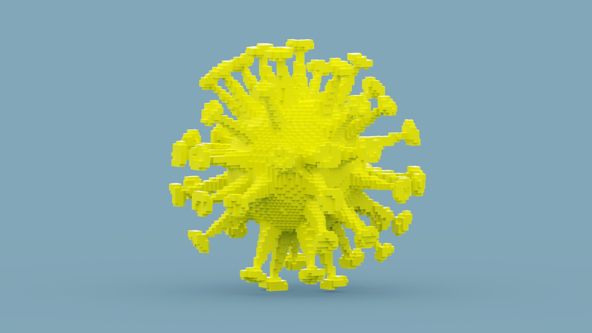 Voxel Yellow Virus 3D - TurboSquid 1974247