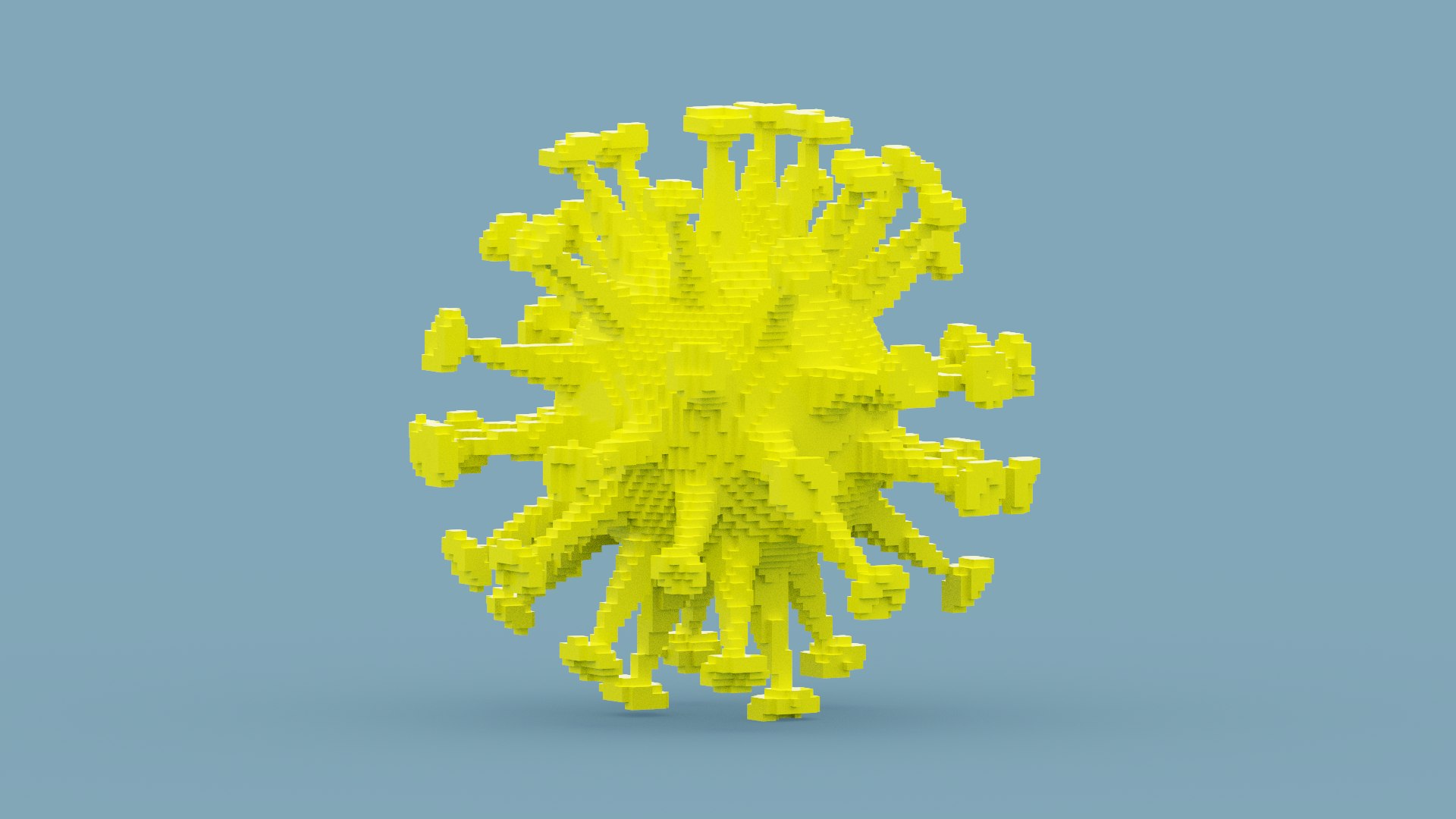 Voxel Yellow Virus 3D - TurboSquid 1974247