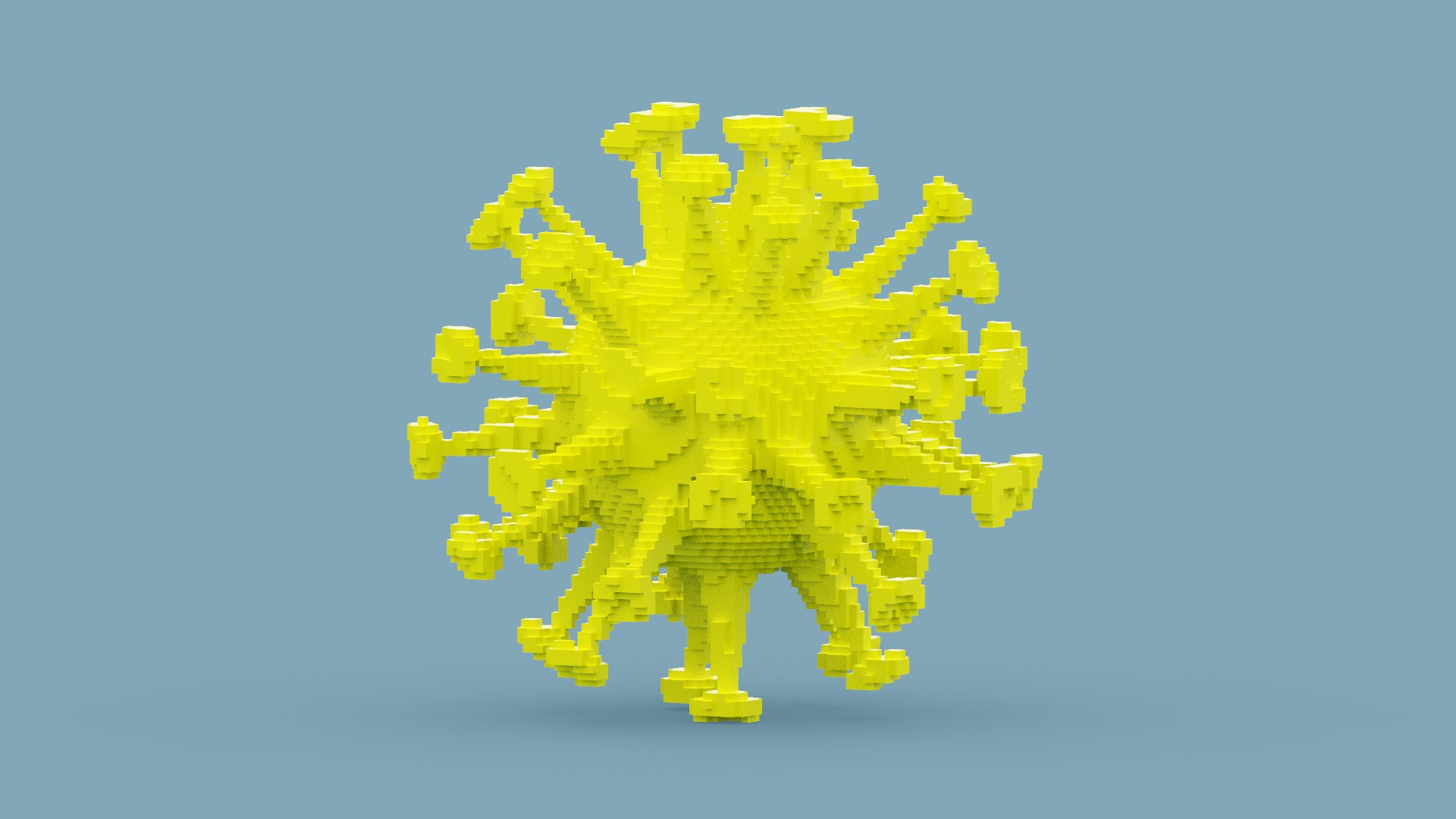 Voxel Yellow Virus 3D - TurboSquid 1974247