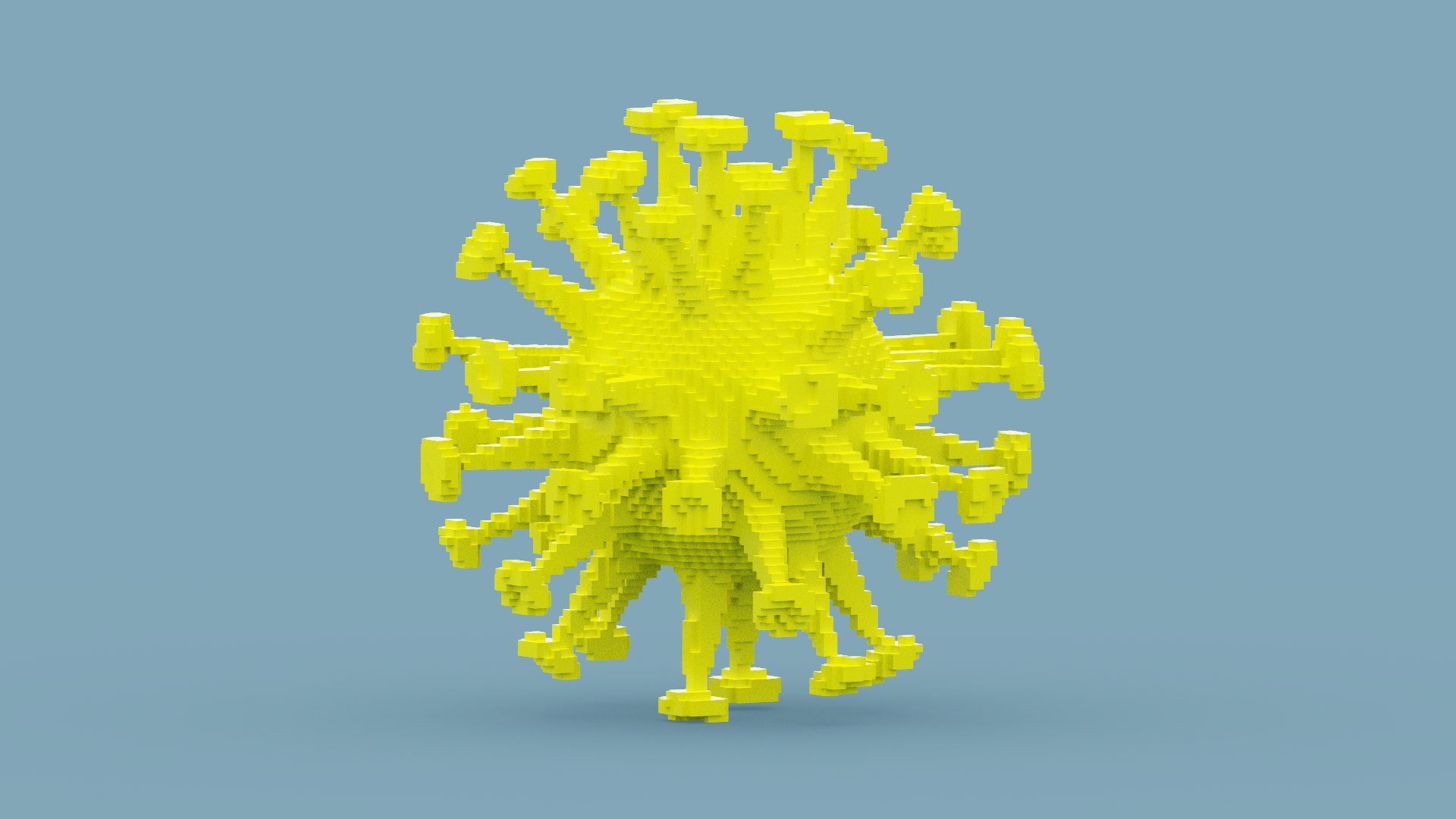 Voxel Yellow Virus 3D - TurboSquid 1974247