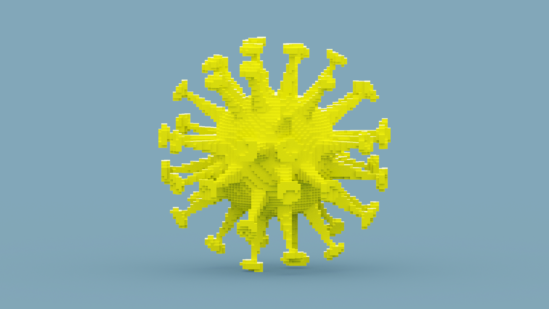 Voxel Yellow Virus 3D - TurboSquid 1974247