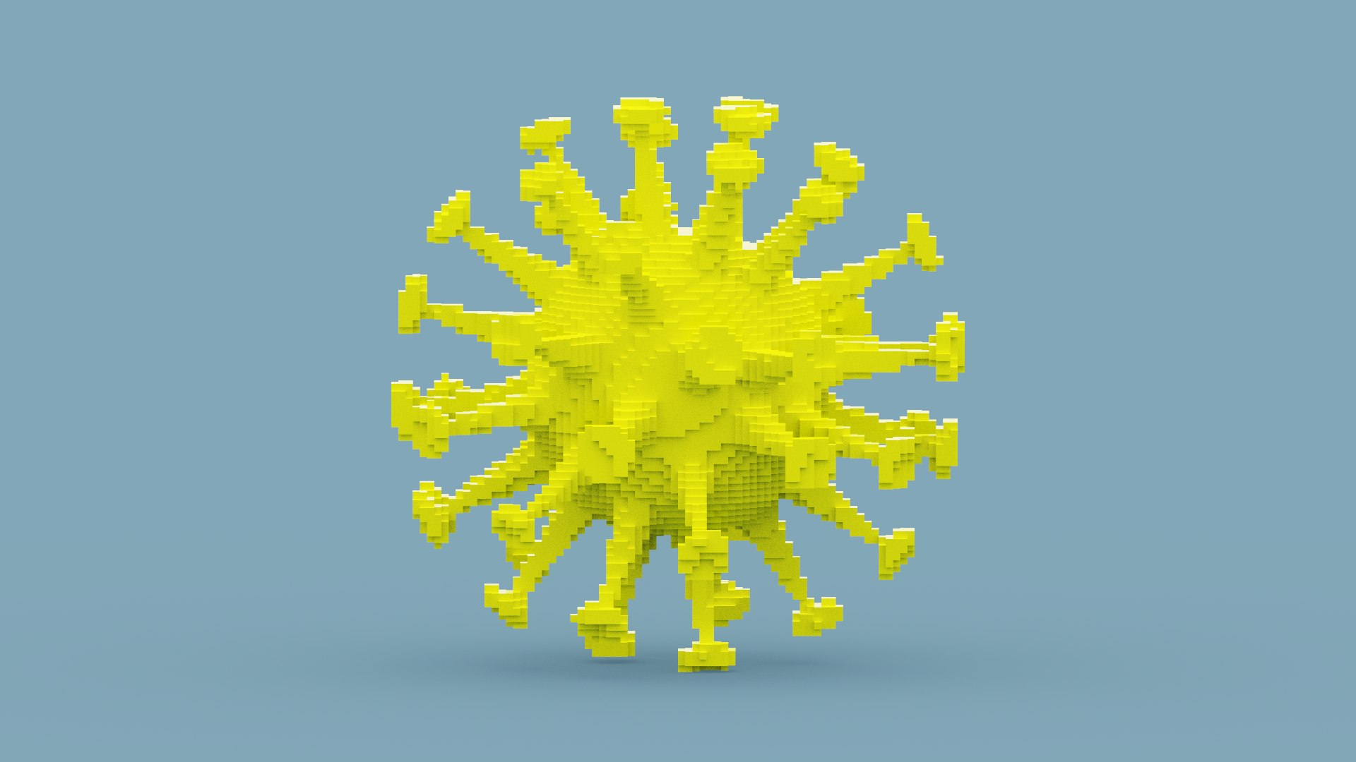Voxel Yellow Virus 3D - TurboSquid 1974247