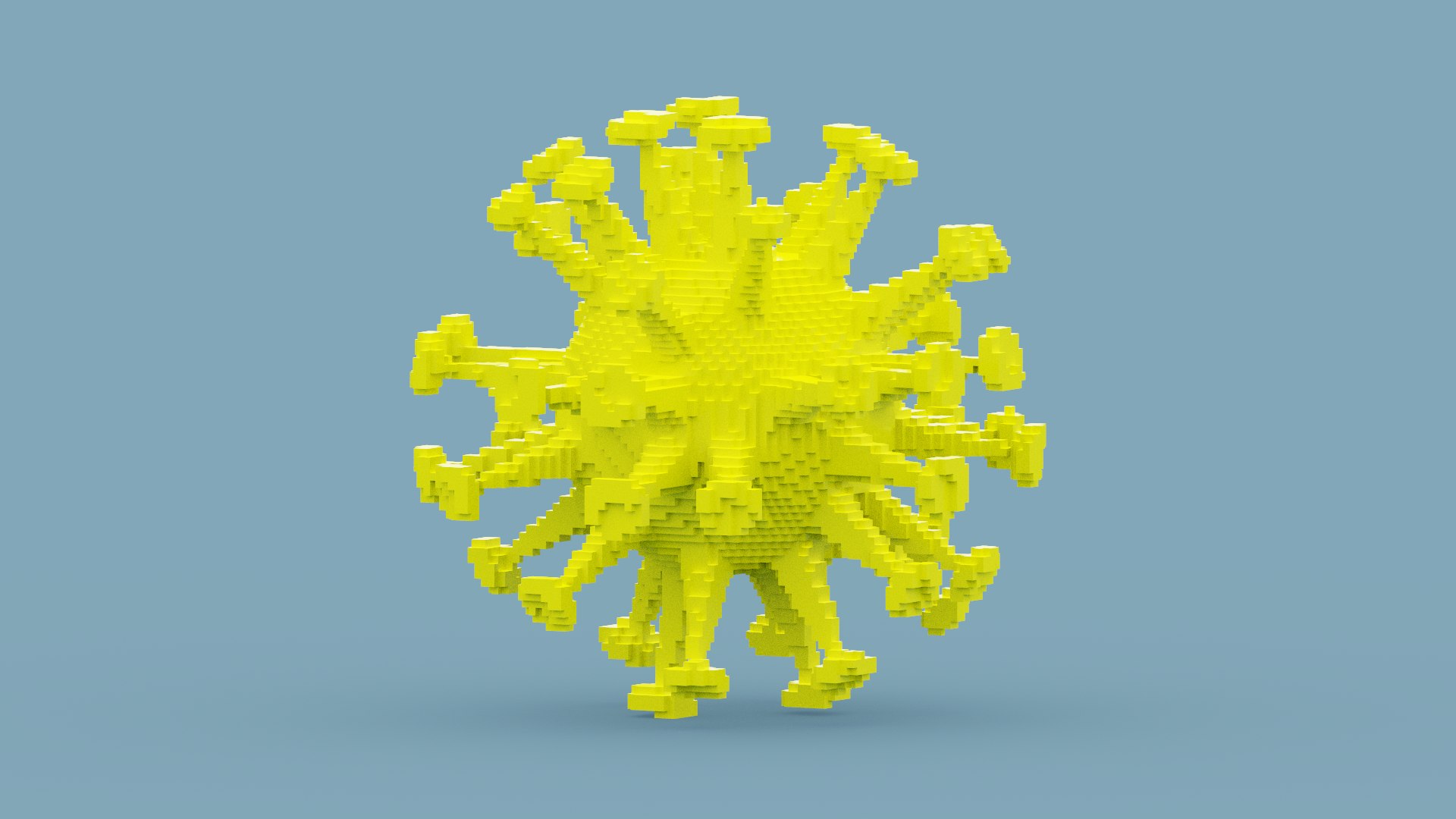 Voxel Yellow Virus 3D - TurboSquid 1974247