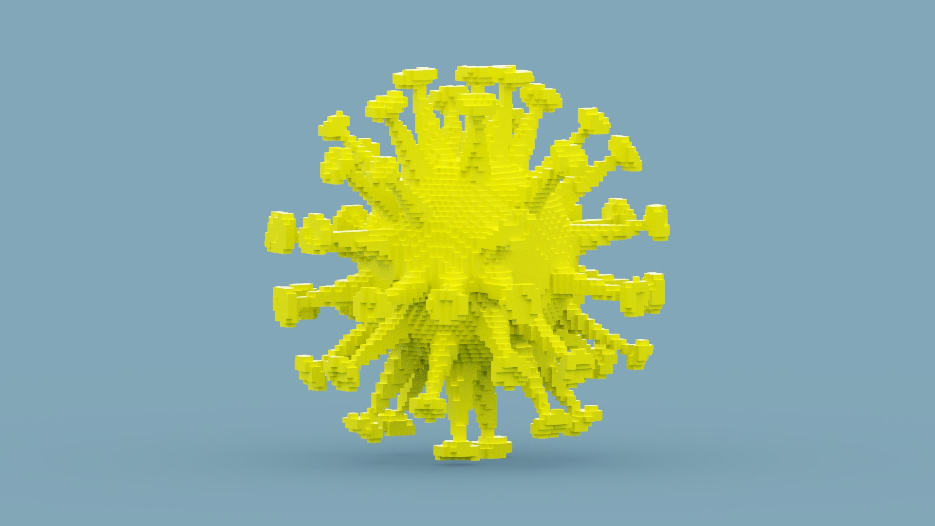 Voxel Yellow Virus 3D - TurboSquid 1974247