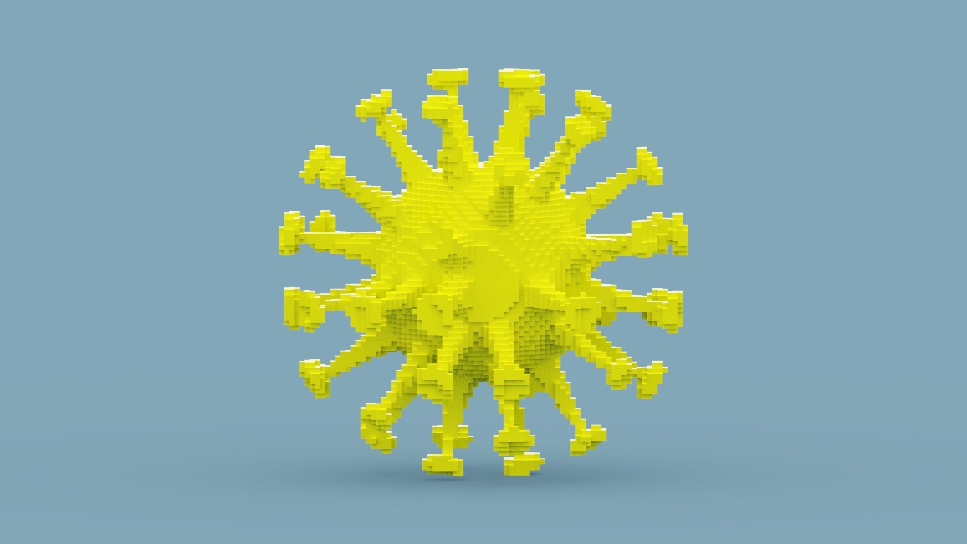 Voxel Yellow Virus 3D - TurboSquid 1974247