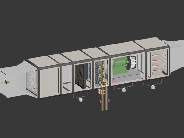 공기 처리 장치 (AHU) 3D 모델 - TurboSquid 973453