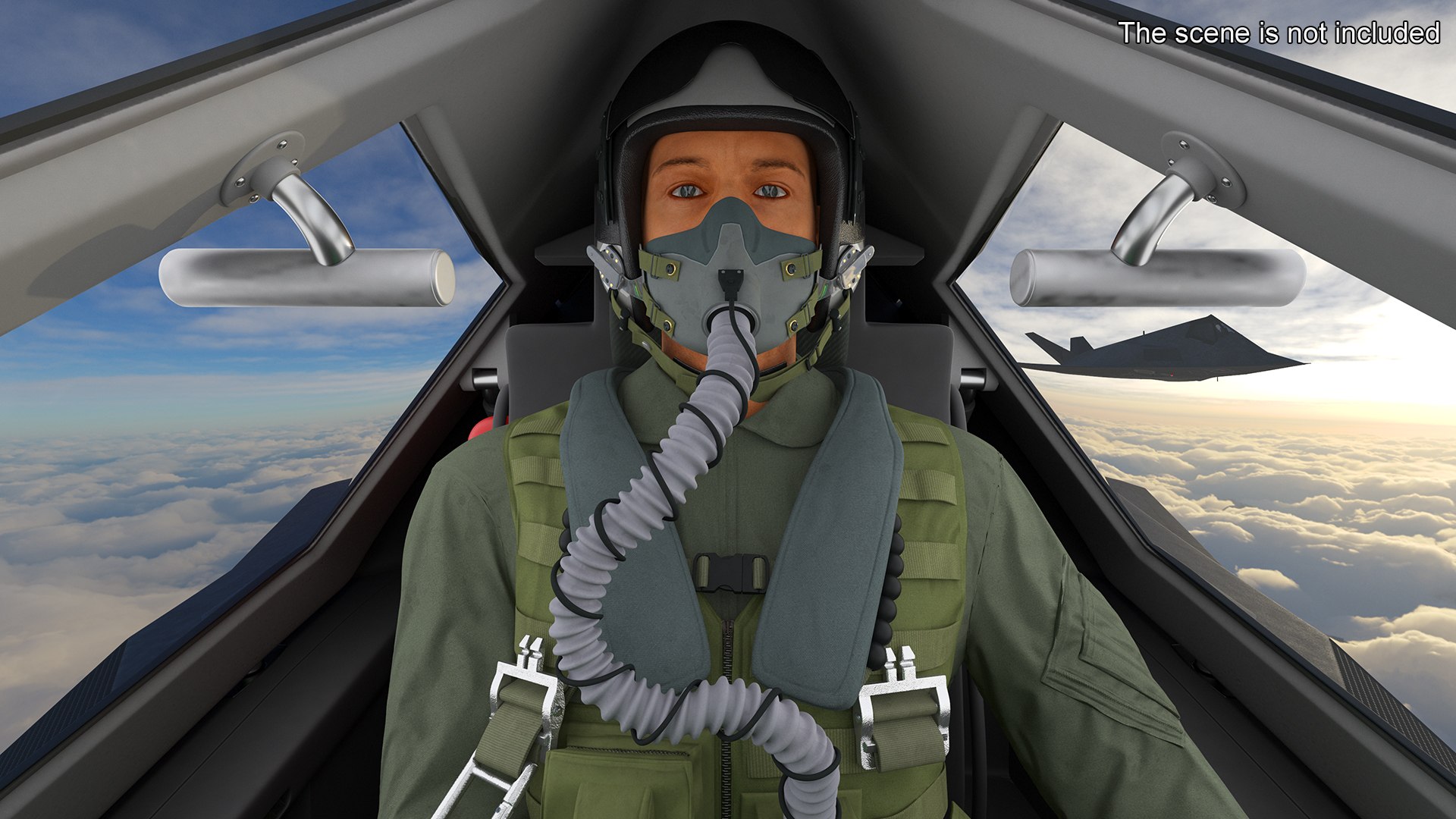 Stealth Combat Aircraft With Pilot In Flight 3D - TurboSquid 2328252
