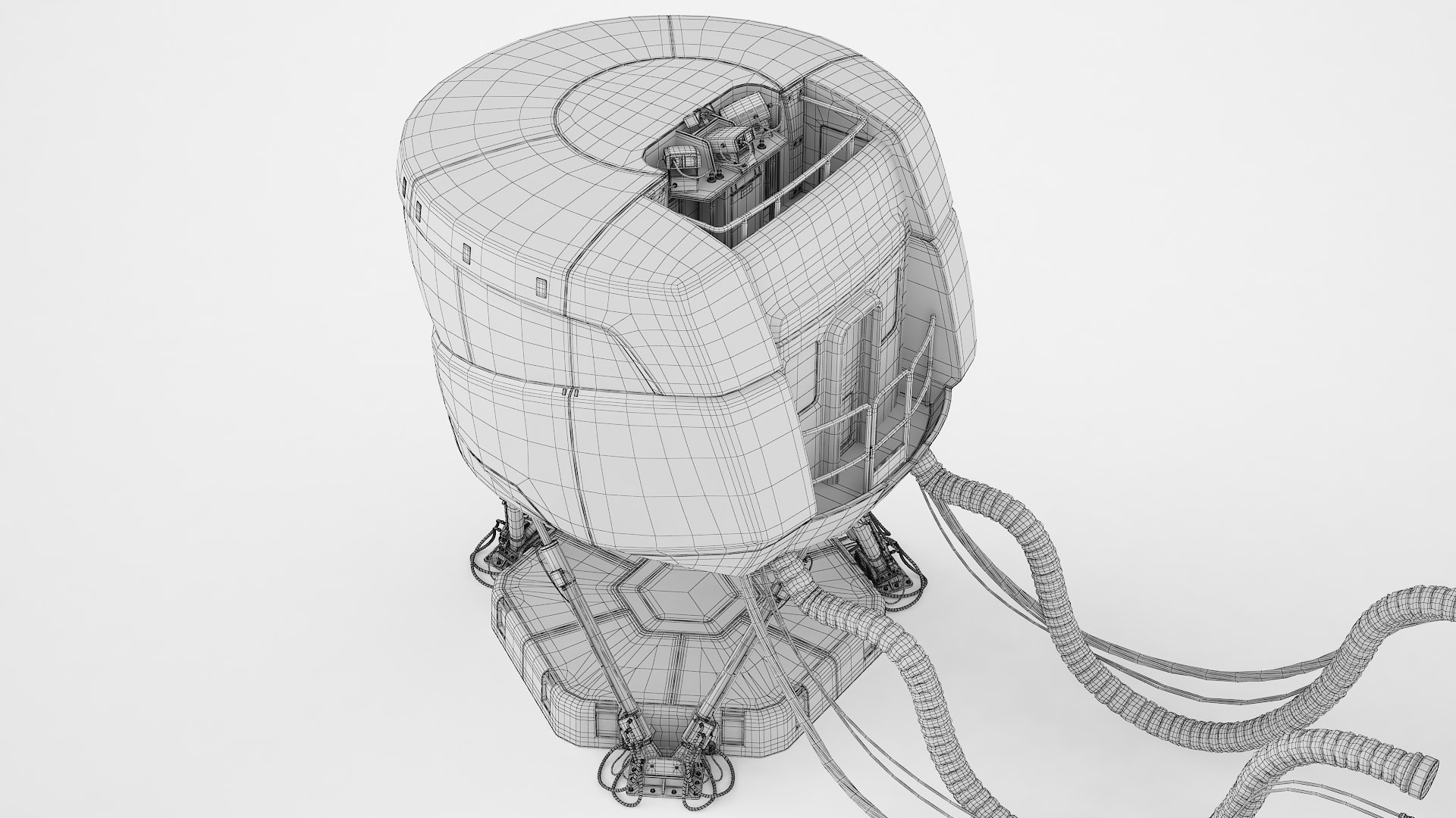 Airplane Simulator Machine 04 3D Model - TurboSquid 2013417