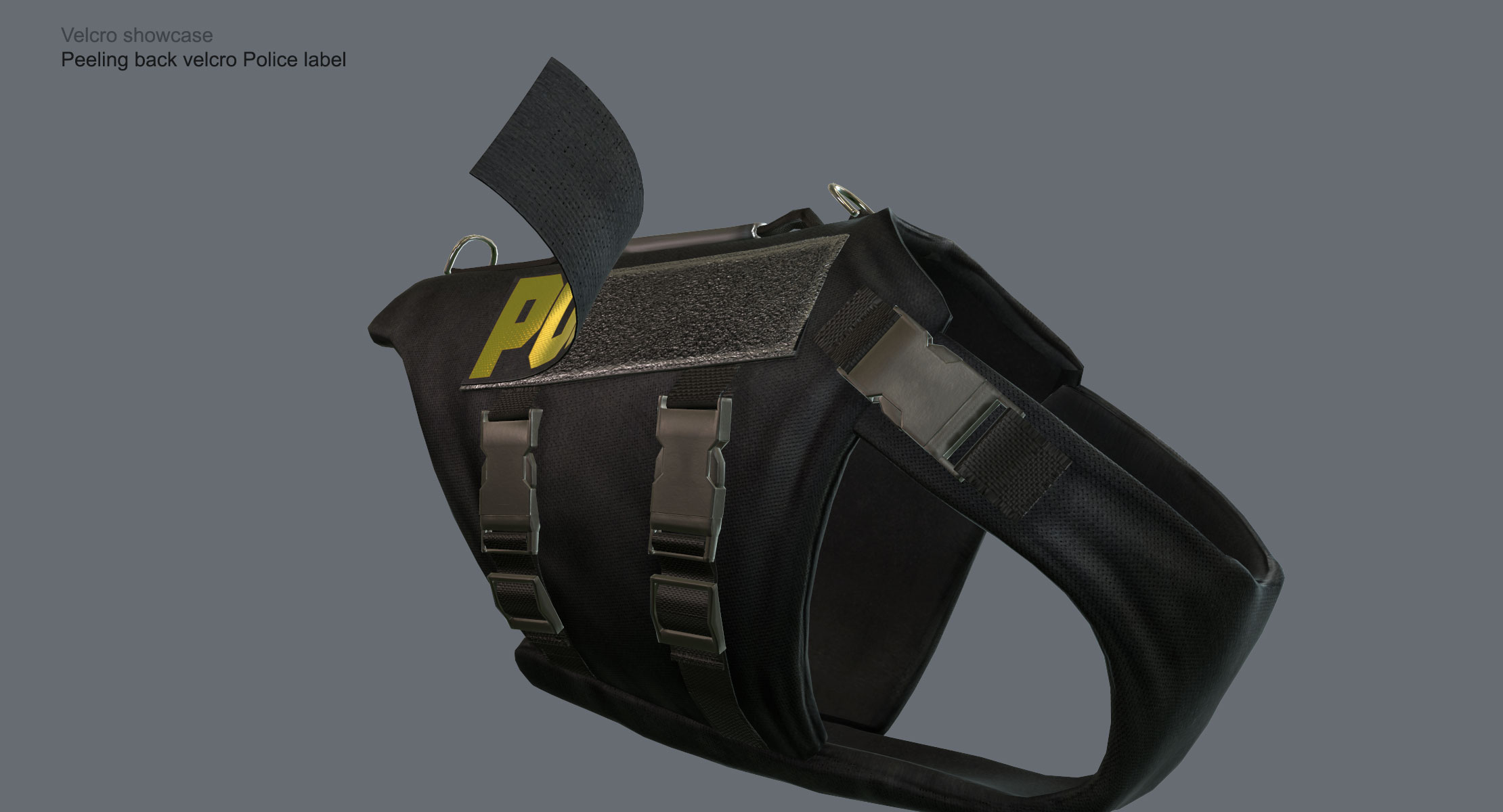 3d police dog body armor model