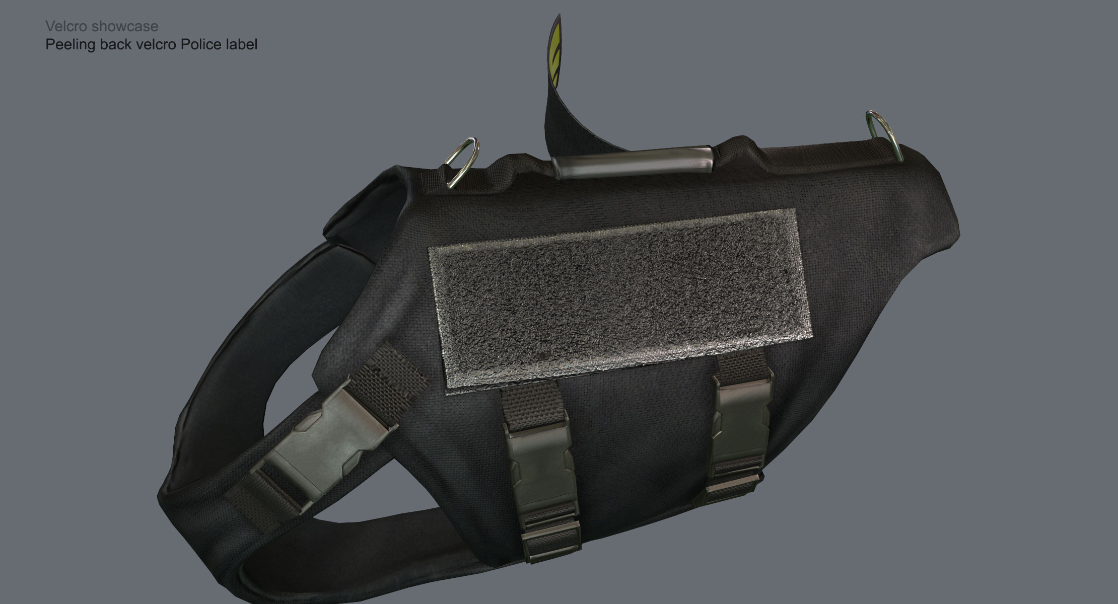 3d police dog body armor model