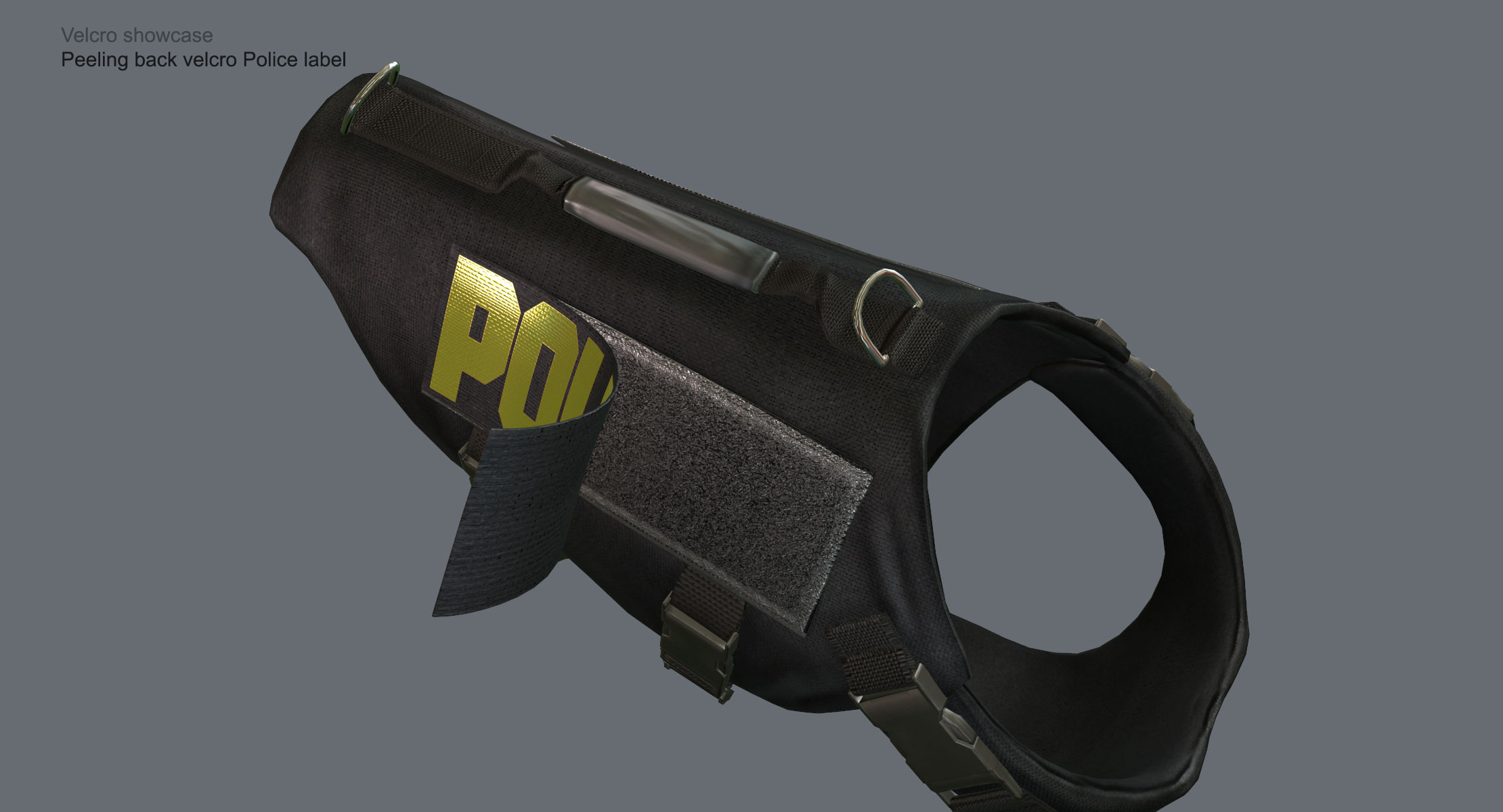 3d police dog body armor model