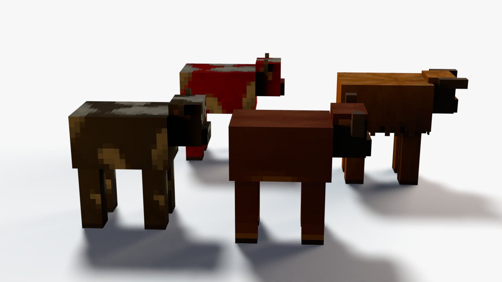 3D Model Minecraft Cow - TurboSquid 2514317