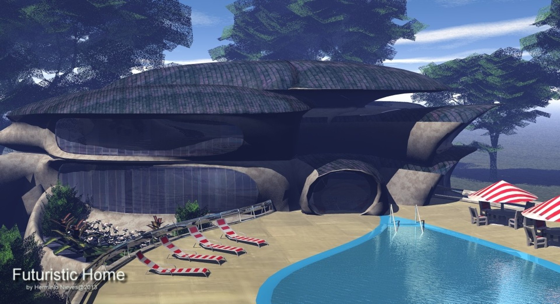 3d Model Of Futuristic House