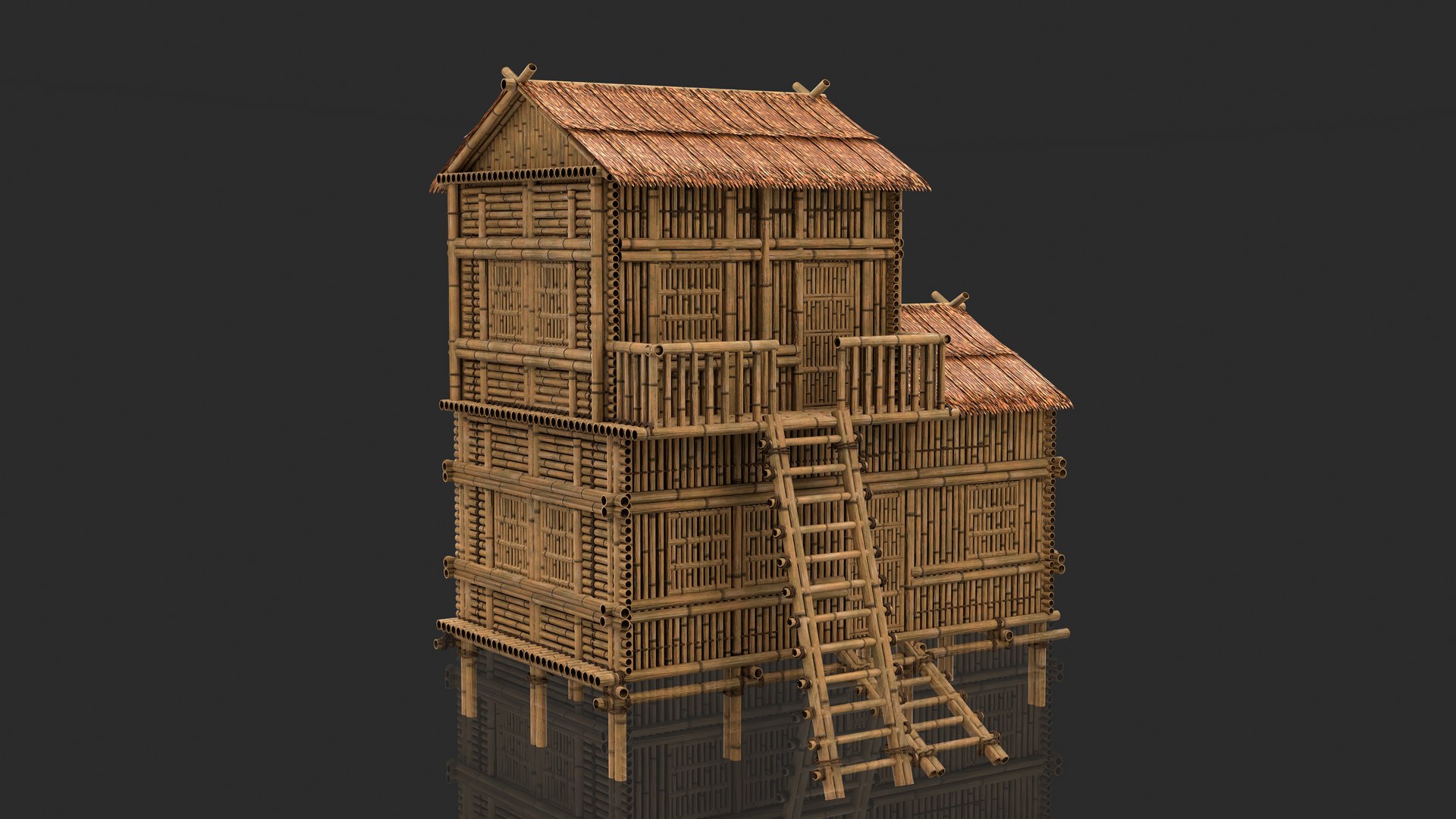 3D Bamboo House 5 - Jungle Hut - TurboSquid 2342716