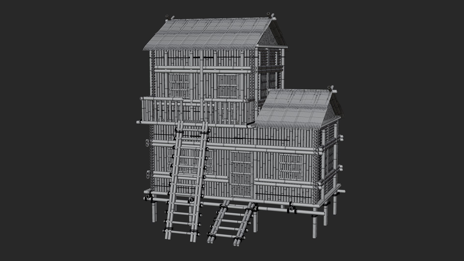 3D Bamboo House 5 - Jungle Hut - TurboSquid 2342716