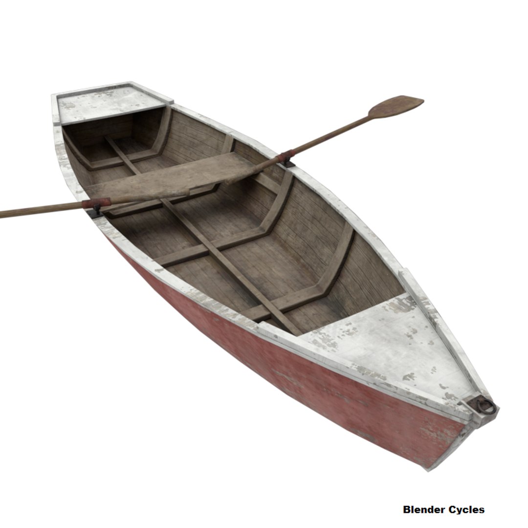 3D old wooden rowing boat model - TurboSquid 1348212