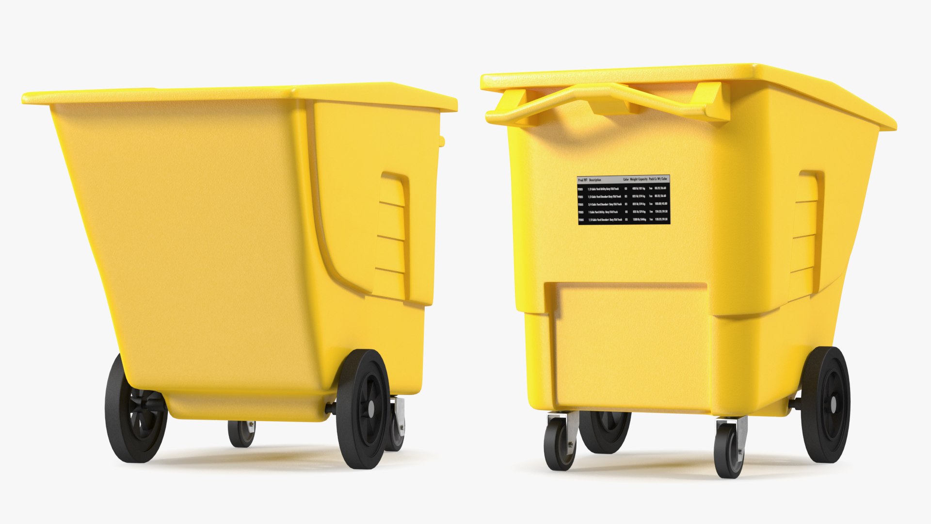 3D Industrial Yellow Trash Cart - TurboSquid 2144104