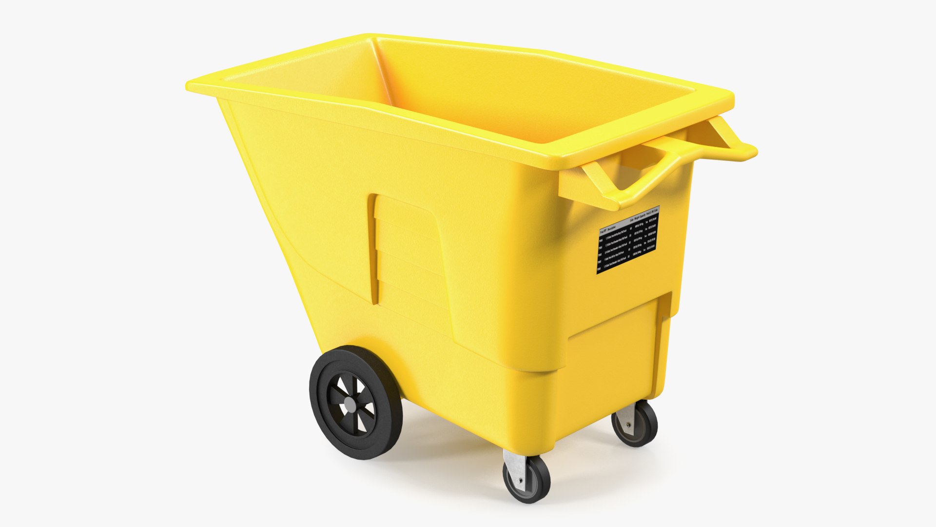 3D Industrial Yellow Trash Cart - TurboSquid 2144104