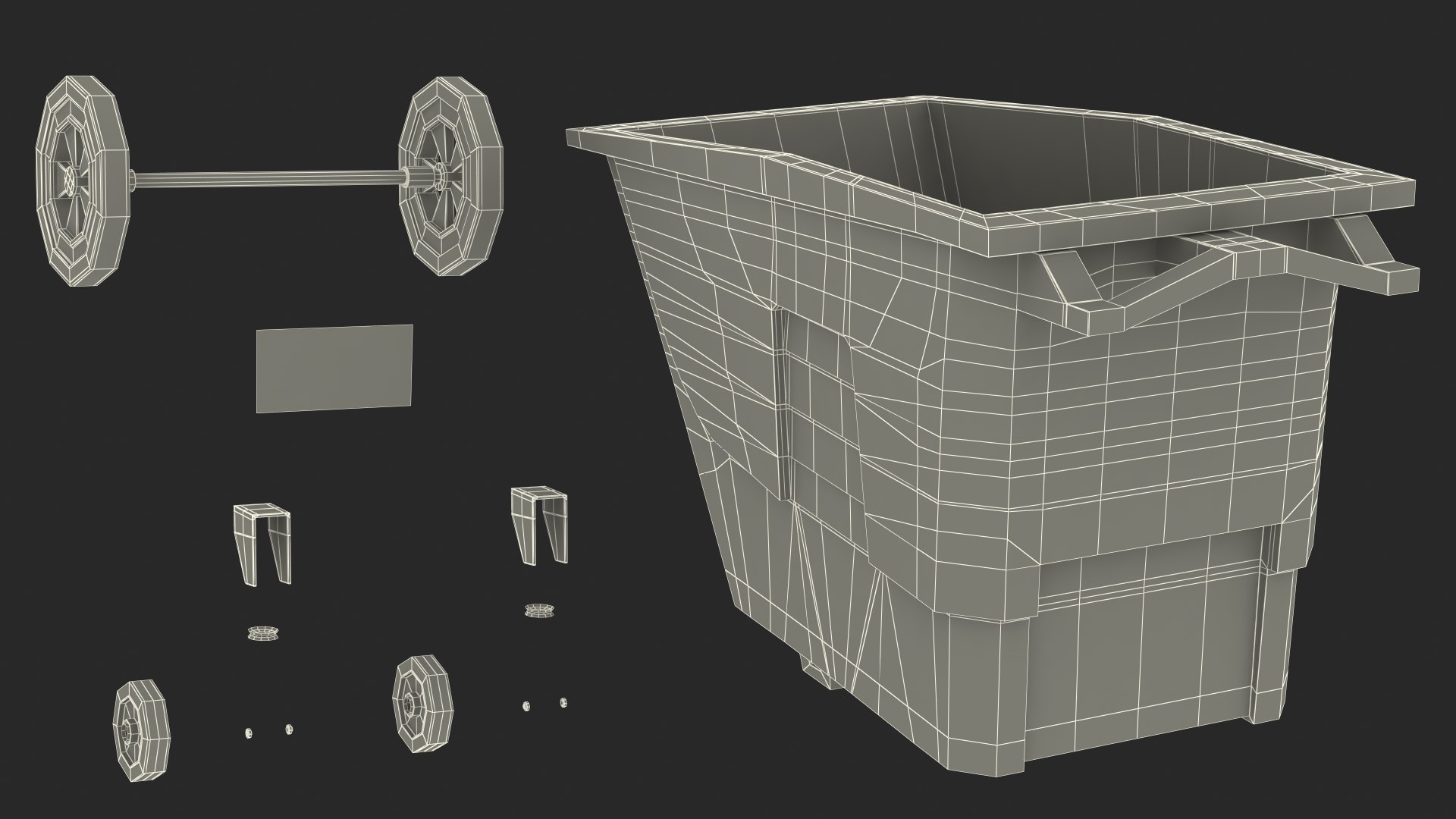 3D Industrial Yellow Trash Cart - TurboSquid 2144104