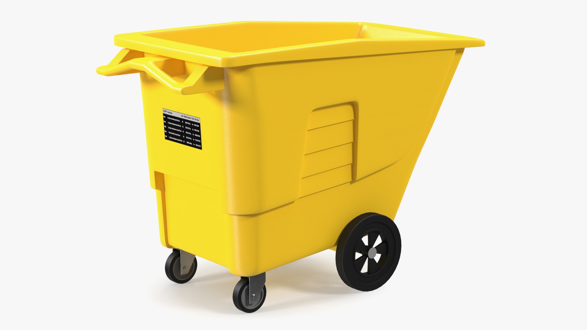 3D Industrial Yellow Trash Cart - TurboSquid 2144104