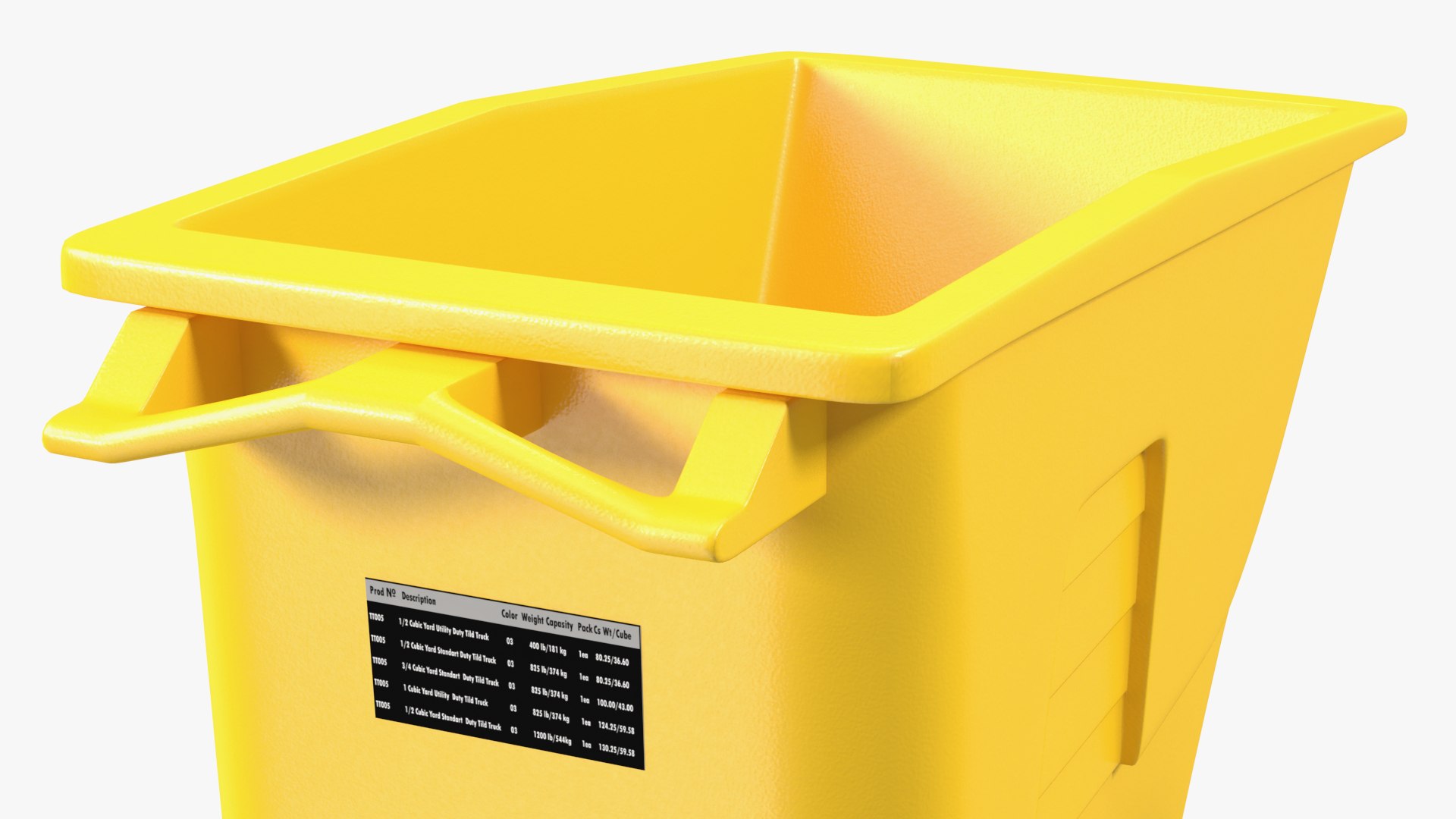 3D Industrial Yellow Trash Cart - TurboSquid 2144104