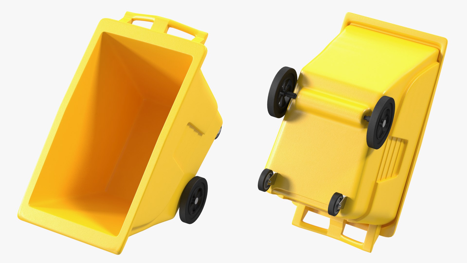 3D Industrial Yellow Trash Cart - TurboSquid 2144104
