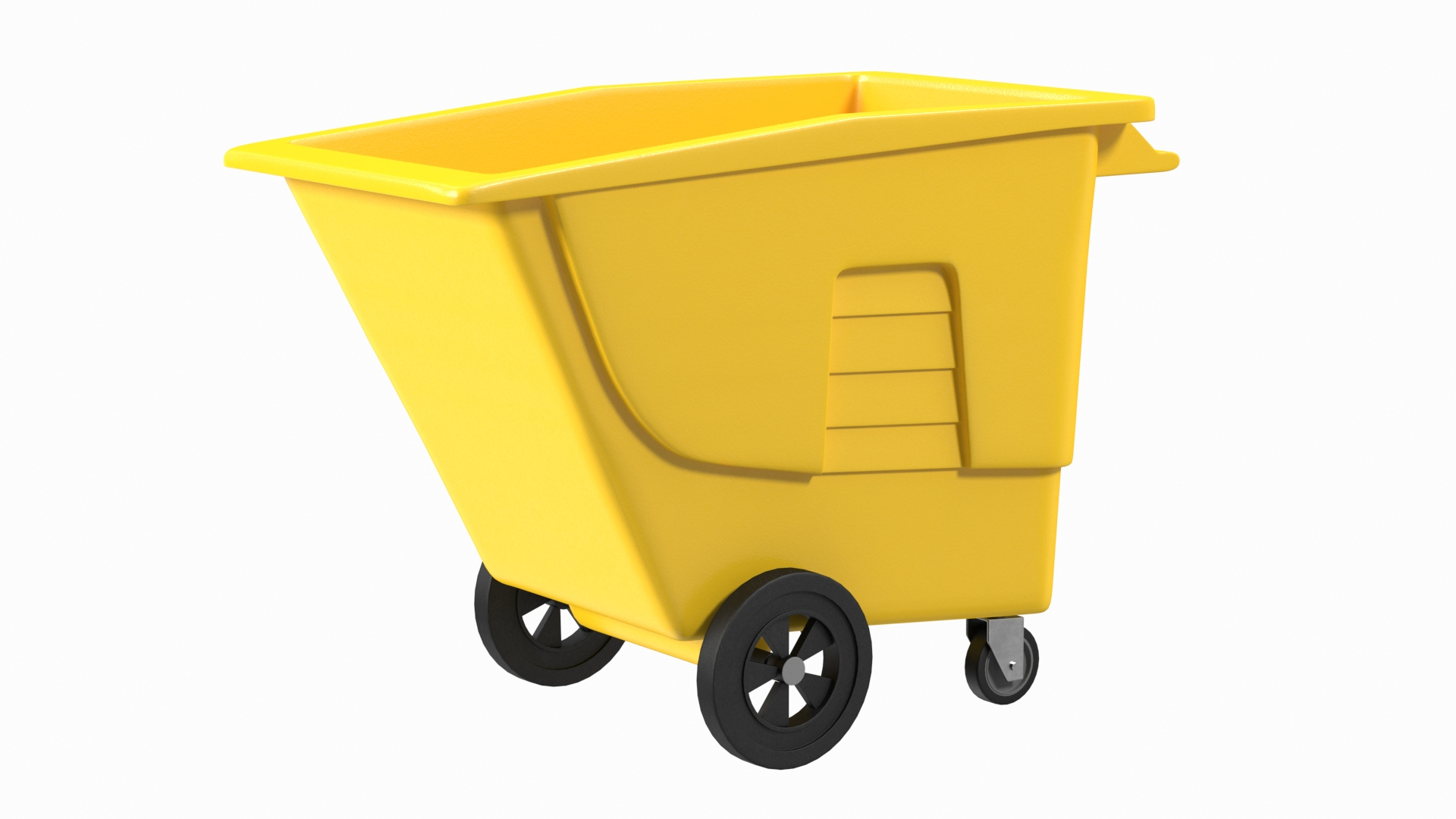 3D Industrial Yellow Trash Cart - TurboSquid 2144104
