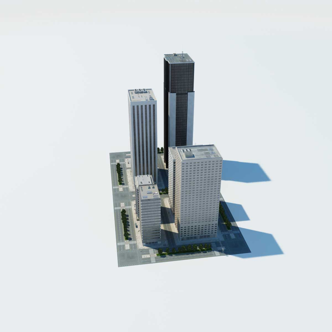 3d City Cityscape Blocks Model