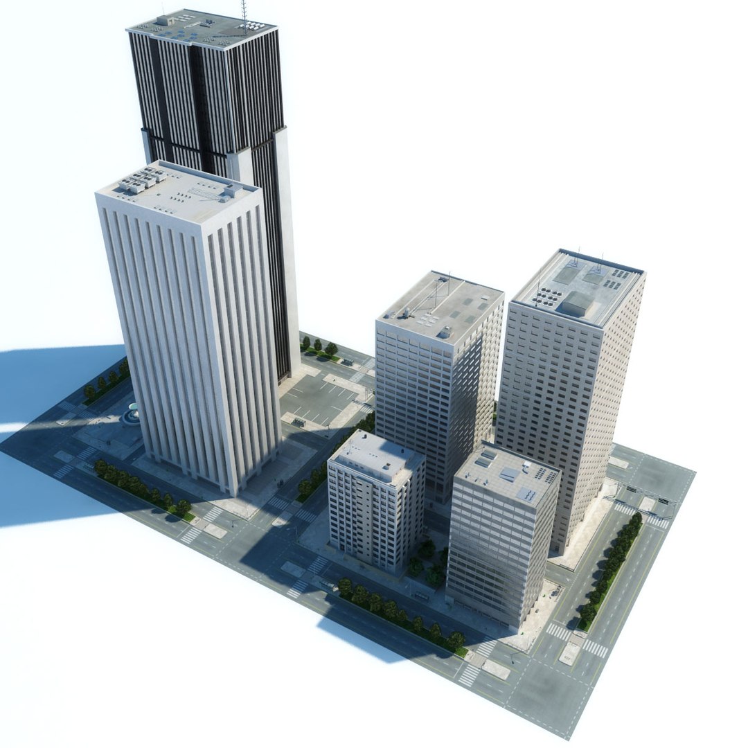 3d City Cityscape Blocks Model