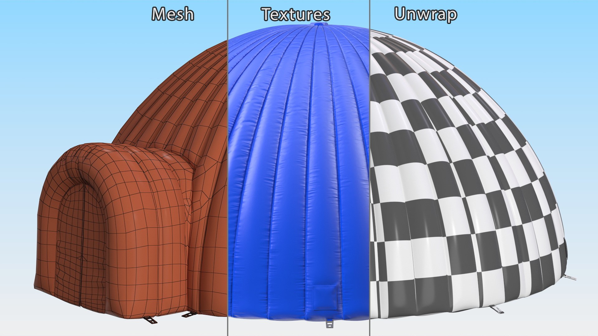 3D Igloo Inflatable Party Tent Blue Model - TurboSquid 2212770