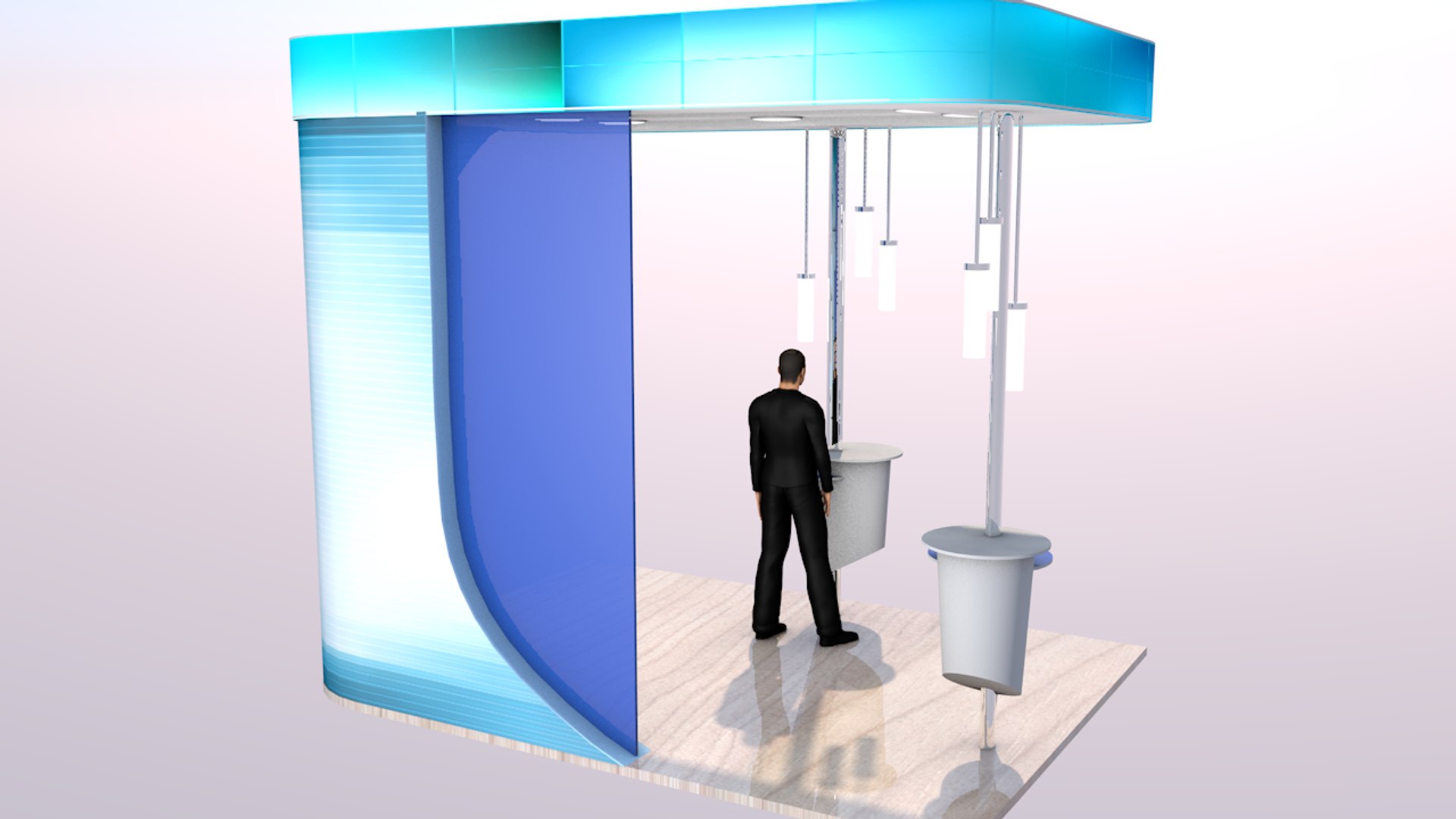 3D Expo Rectangular Stand Complete Model - TurboSquid 1323607