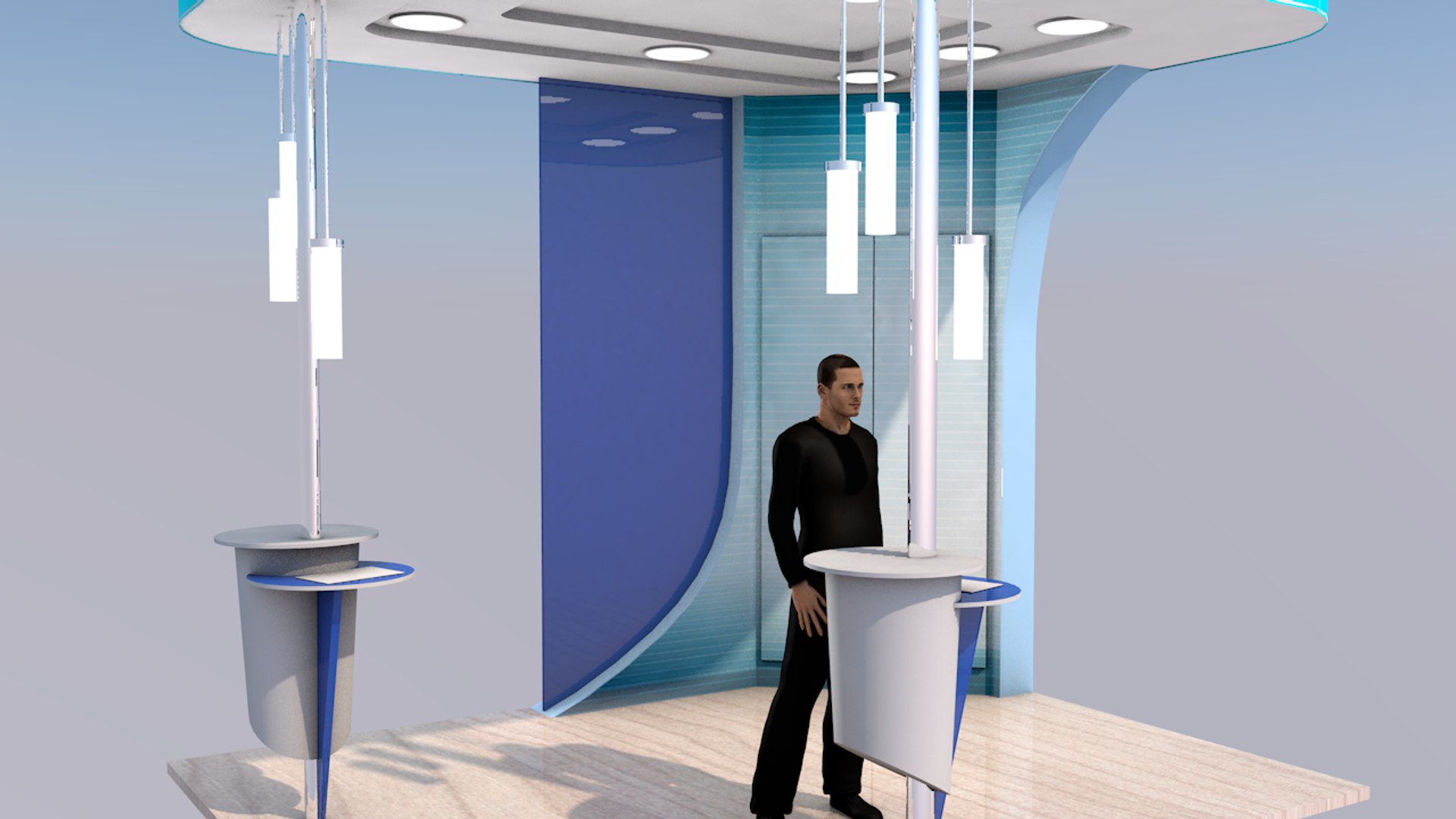 3D Expo Rectangular Stand Complete Model - TurboSquid 1323607