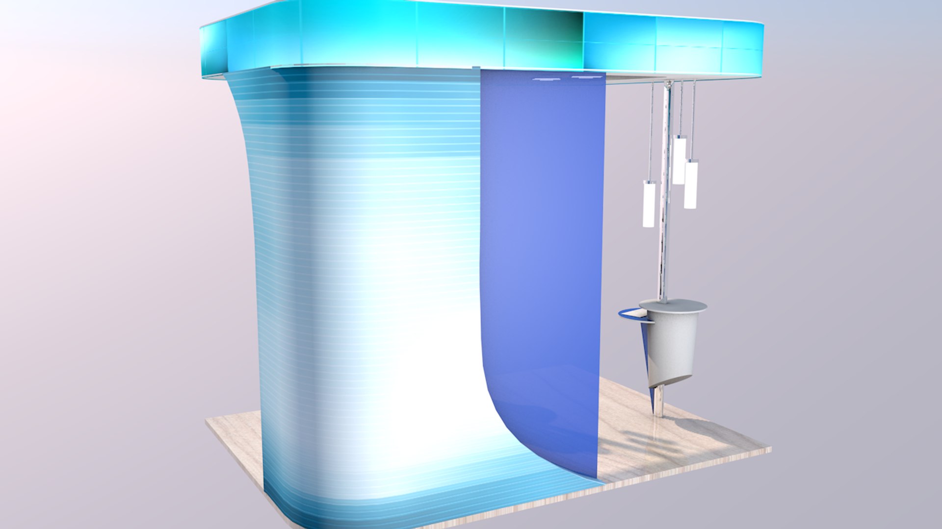 3D Expo Rectangular Stand Complete Model - TurboSquid 1323607