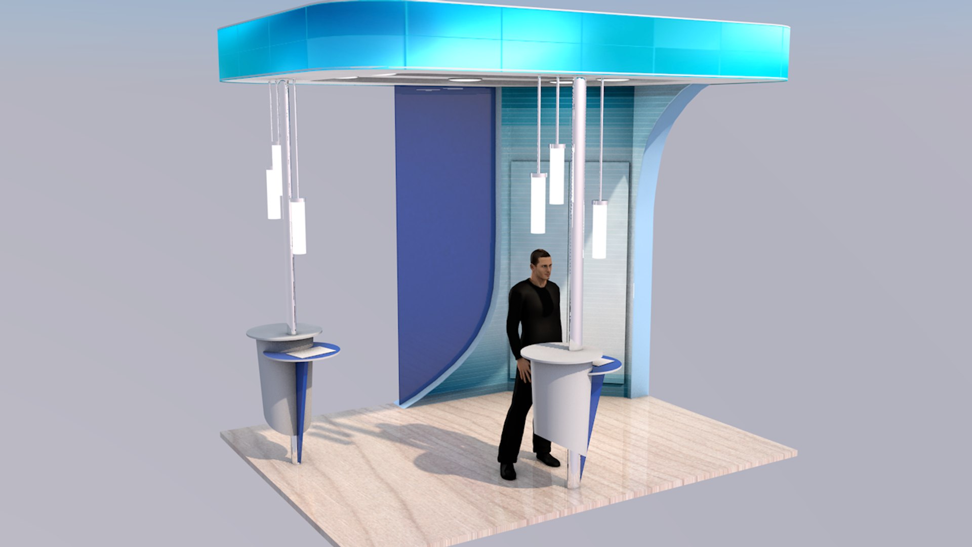 3D Expo Rectangular Stand Complete Model - TurboSquid 1323607