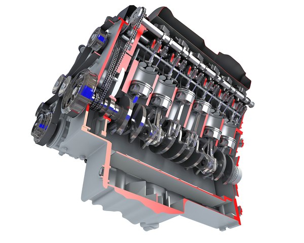 3D cutaway v12 engine - TurboSquid 1364995