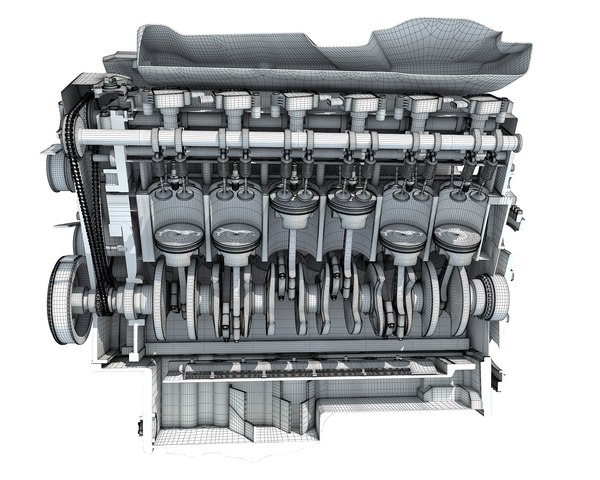 3D cutaway v12 engine - TurboSquid 1364995