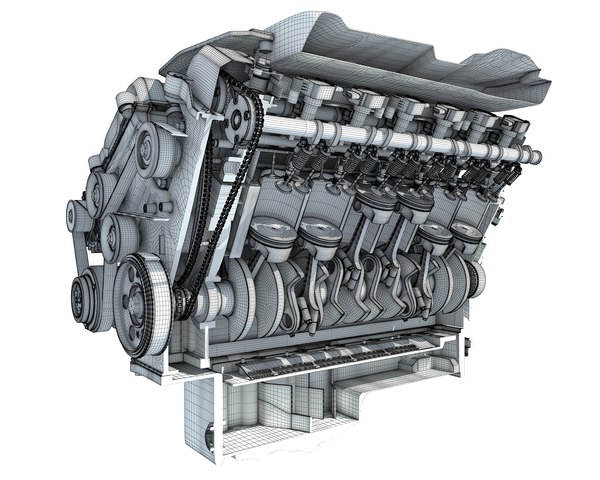 3D cutaway v12 engine - TurboSquid 1364995